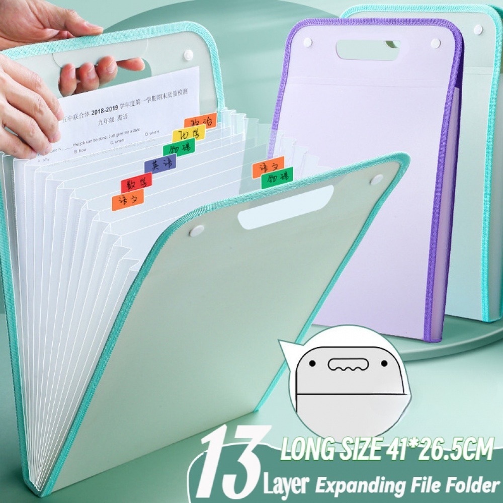 Long Expanding File Folder Organizer Document Storage 12 Pockets ...