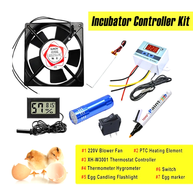 XH-W3001 Incubator controller + 220V Blower fan Incubator parts ...