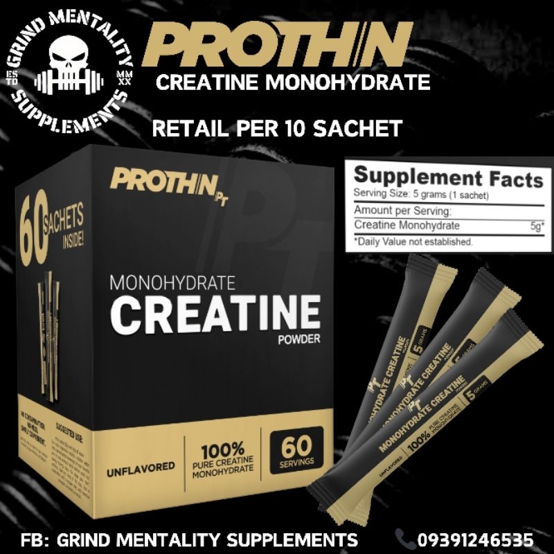 PROTHIN CREATINE MONOHYDRATE 5G SACHET | Shopee Philippines