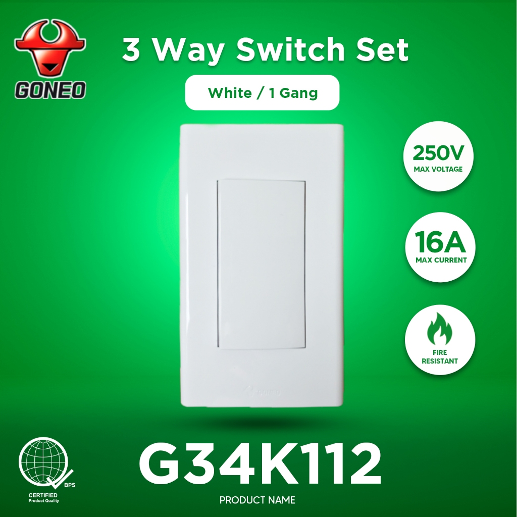GONEO 1 Gang 3 Way Switch 16A with High Power Rating and Easy to ...