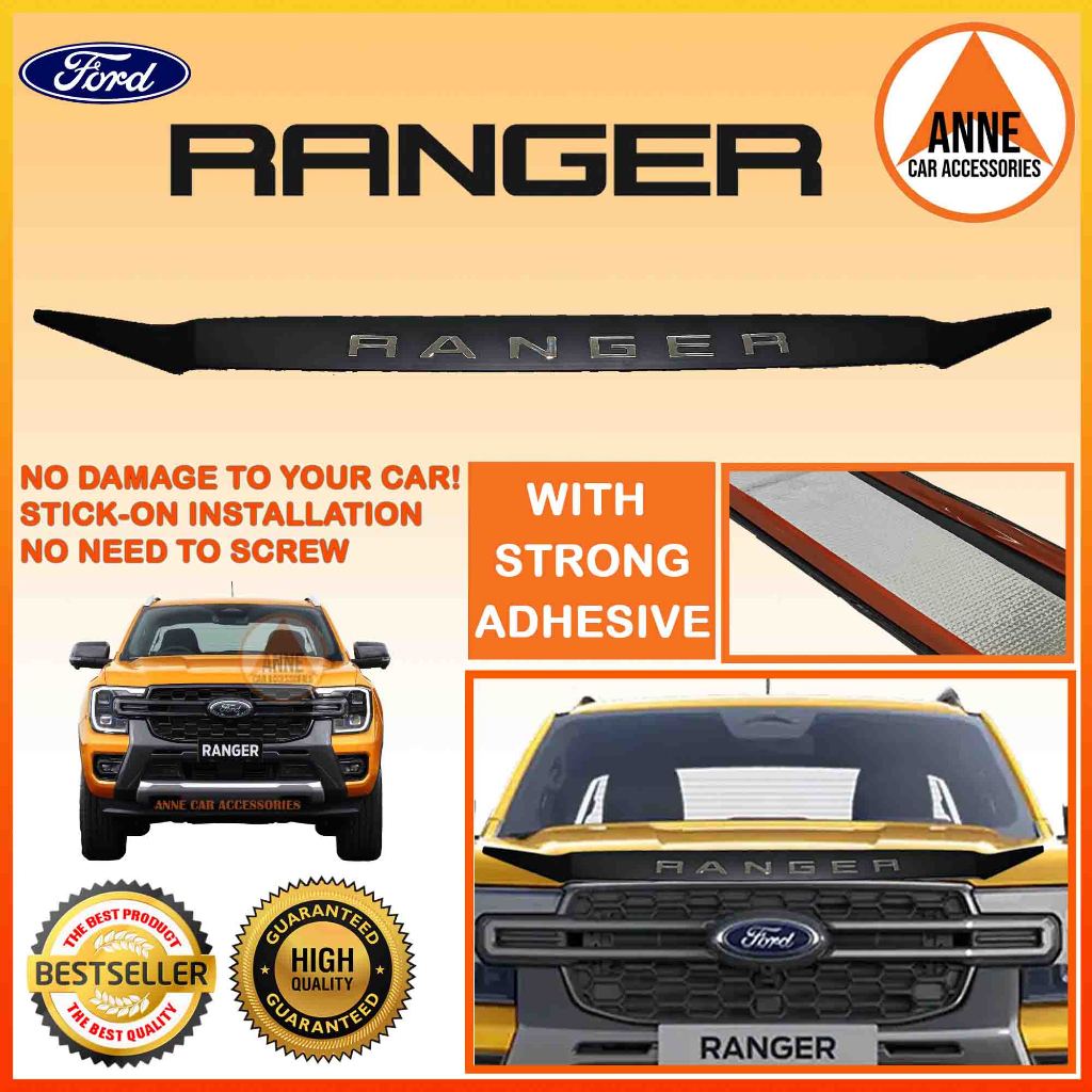 Hood Guard Bonnet for Ford Ranger T6 T7 T8 Wildtrak Raptor 2016 - 2022 ...