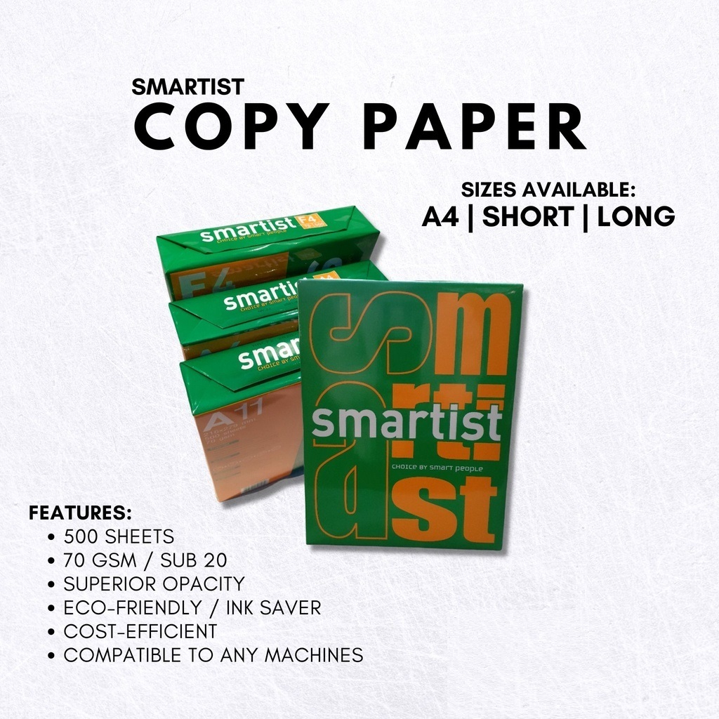 Affordable SMARTIST Copy Paper - 70 gsm | Shopee Philippines