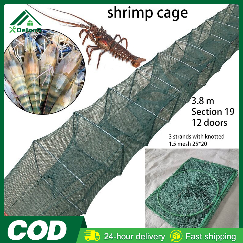 5m Shrimp Cage Fishing Net Lobster Fish Breeding Net Folding Fishnet 17 ...
