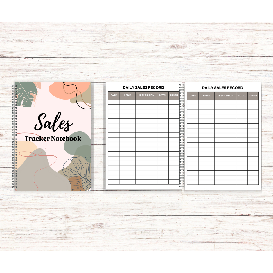 A&J Sales Tracker Notebook Daily Transaction Record Book 70 Pages Wire ...