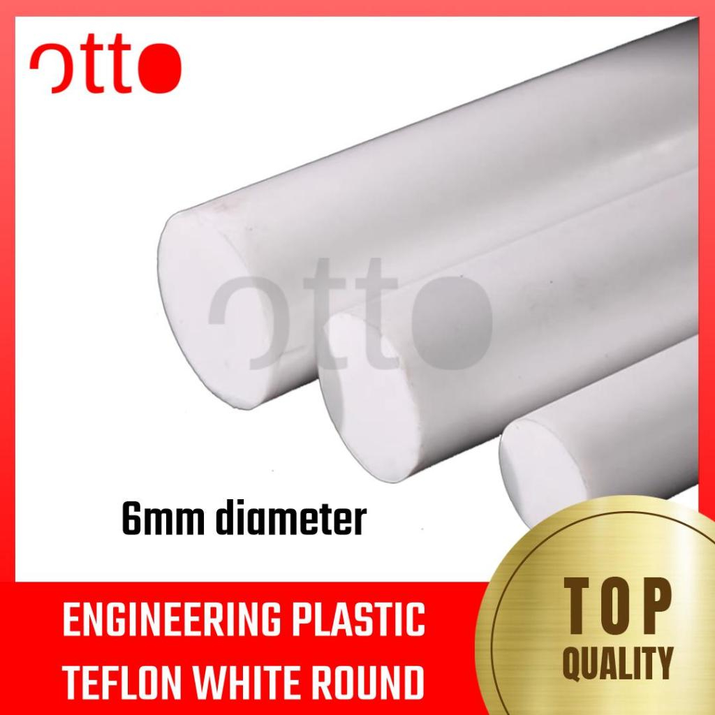 Teflon (PTFE) Round Bar (Diameter: 6mm 8mm 10mm) (Length: 500mm 1000mm ...