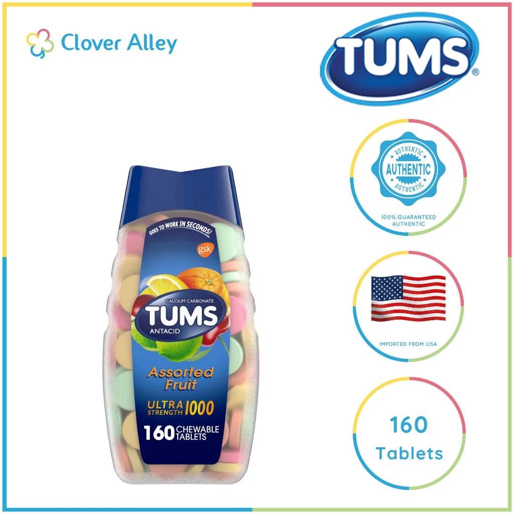 Tums Chewable Antacid Tablets, Fruit, 160pcs (08/2025 EXPIRY) | Shopee ...