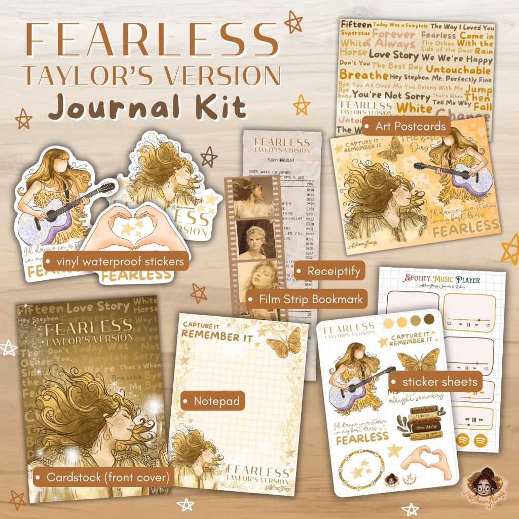 Taylor Swift Fearless Taylor's Version Journal Kit Fearless TV Stickers ...