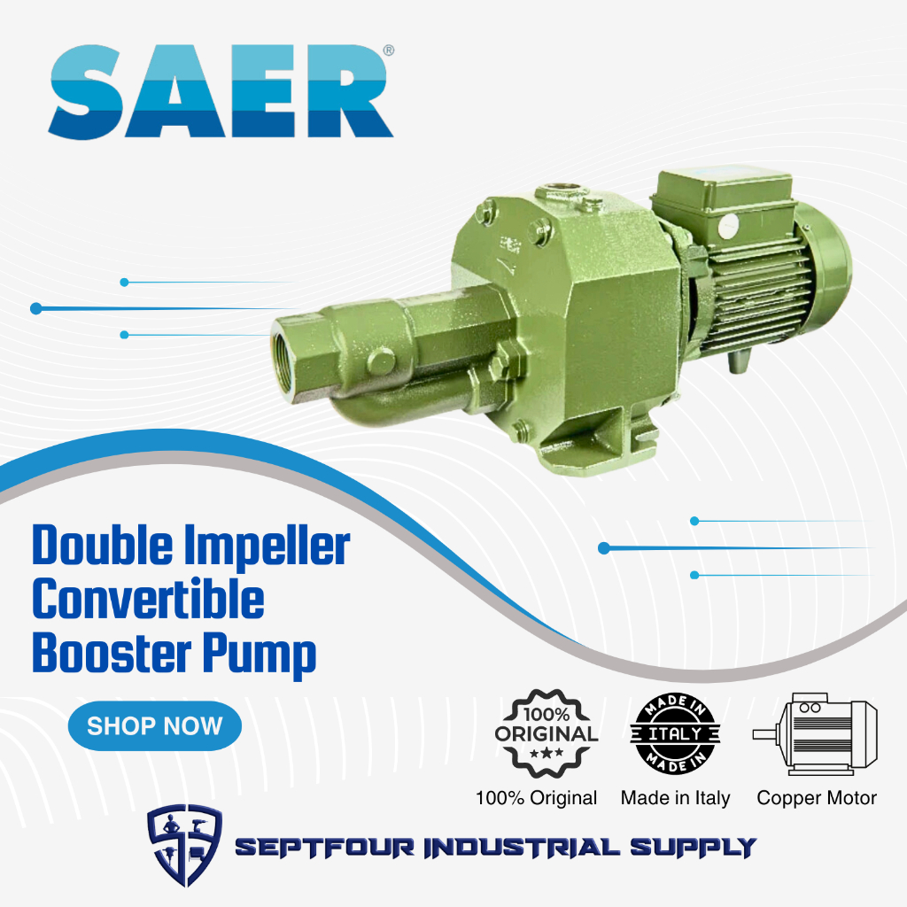 " Original" SAER 2HP DOUBLE IMPELLER Convertible JET/Booster Pump ...