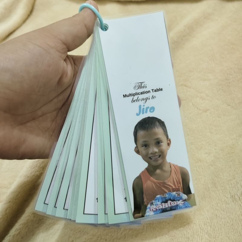 Laminated Multiplication Table (personalized flashcard with ring ...