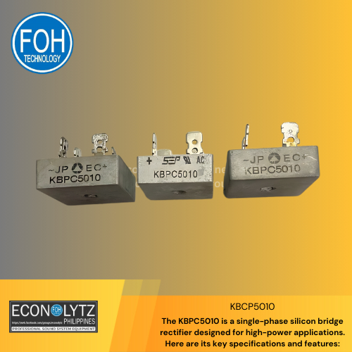 1 ORIGINAL KBCP5010 50W 50A HIGH CURRENT BRIDGE RECTIFIER KBPC | Shopee ...