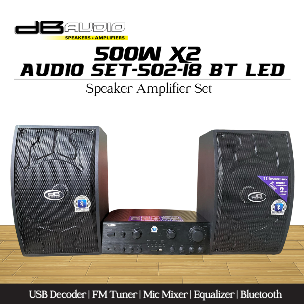 Dbaudio Set 502 -18 BT Led Power Amplifier Super Bass Speaker Set 10 ...