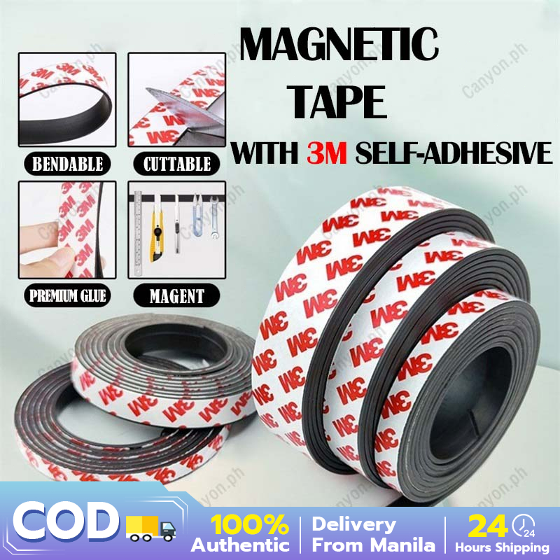 3M Magnetic Strip with Adhesive 5m/Roll Flexible Magnetic Rubber Strip ...