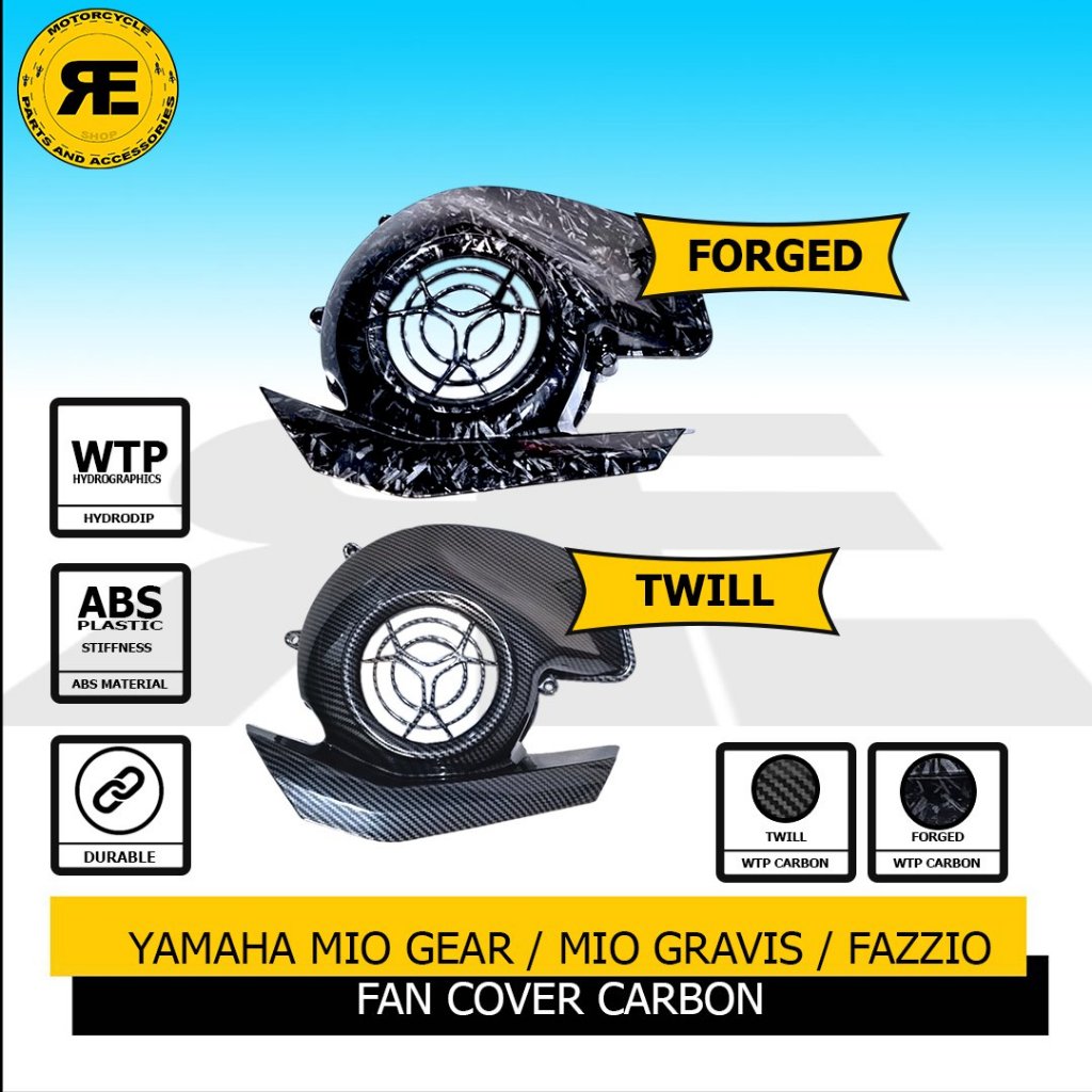 YAMAHA MIO GEAR / MIO GRAVIS V1 & V2 / FAZZIO FAN COVER CARBON [ FORGED ...