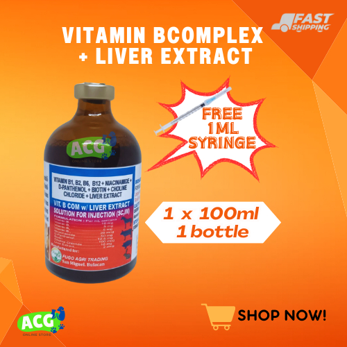 VITAMIN BCOMPLEX+LIVER EXTRACT plus syringe 1ml 100ml | FOR ANIMALS ...