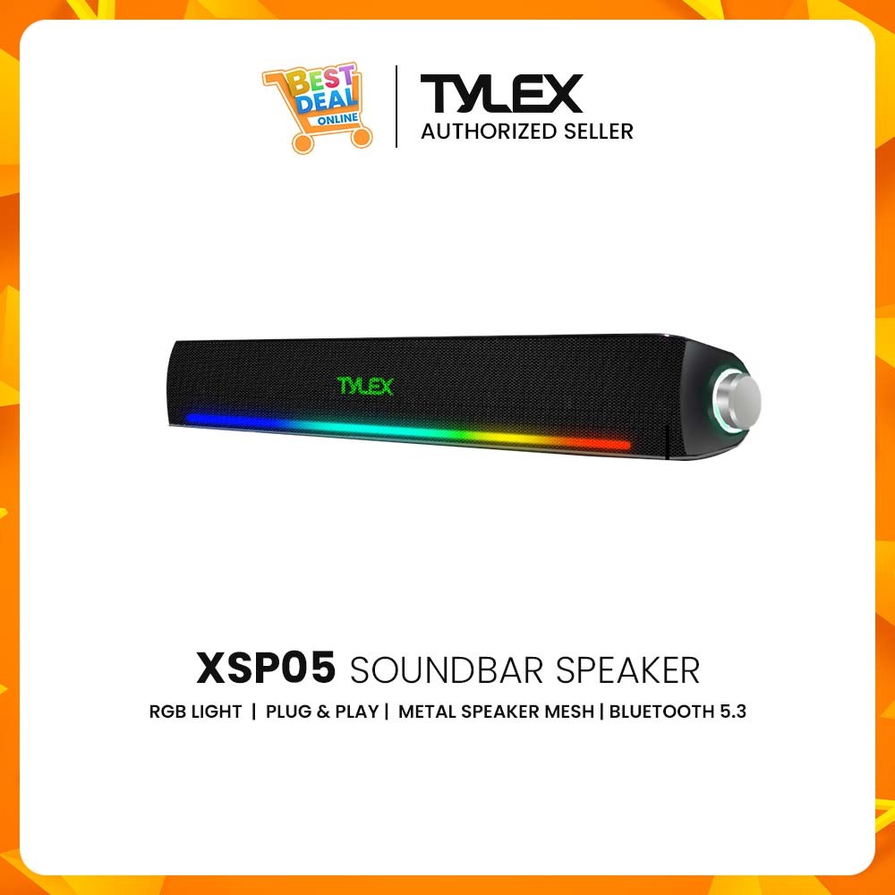 Tylex XSP05 Computer Soundbar with 5.3 Bluetooth Speaker Plug & Play ...