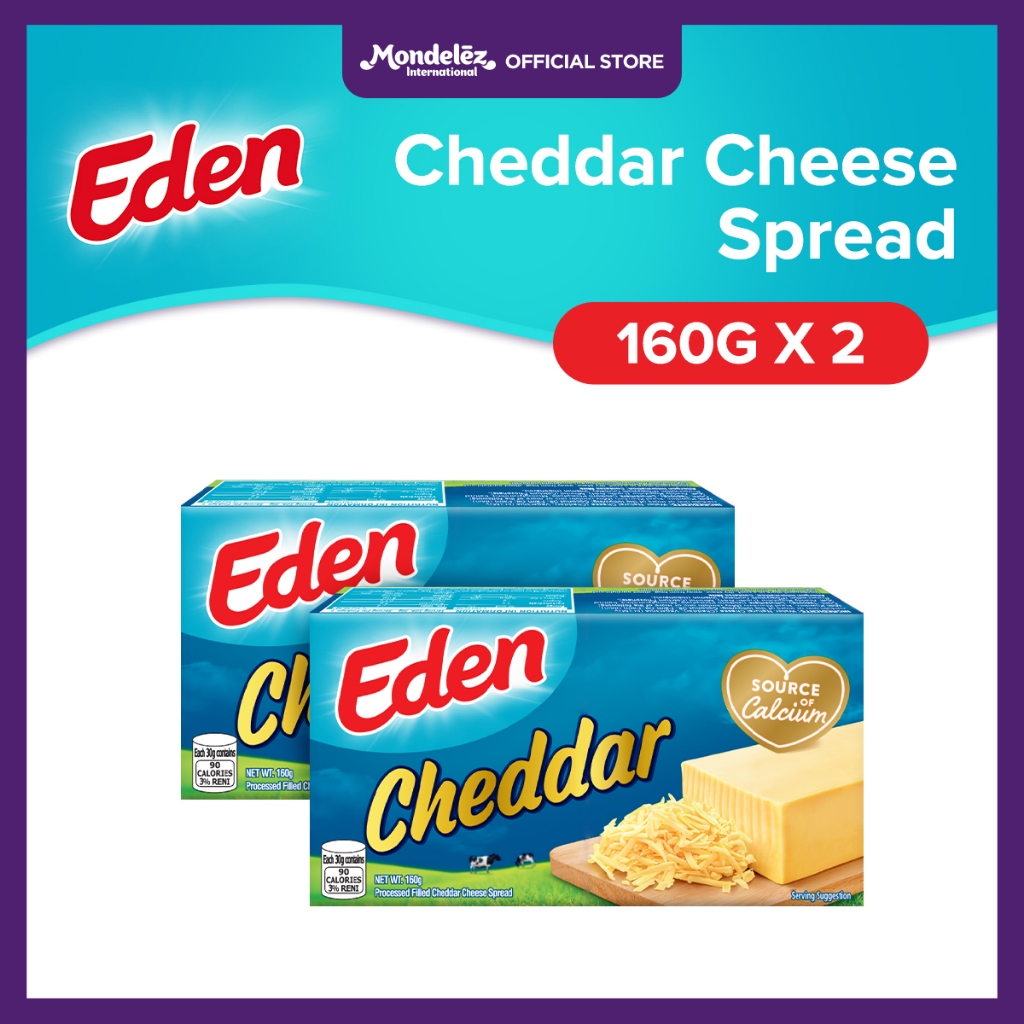 Eden Cheddar - Processed Filled Cheese Spread 160g made from Milk (Set ...