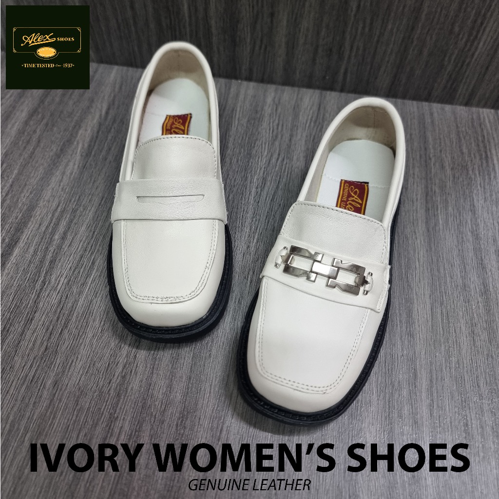 ALEX SHOES WOMEN'S MARIKINA MADE TAHI SWELAS GENUINE LEATHER IVORY ...