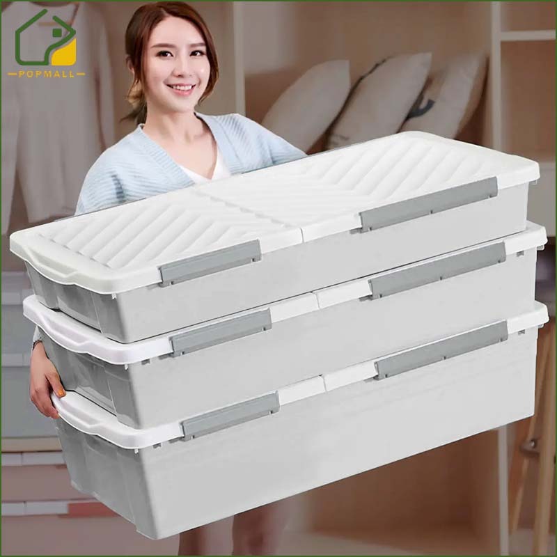 PoP Under Bed Storage Box With Wheels Oversize Clothing Organizer Large ...