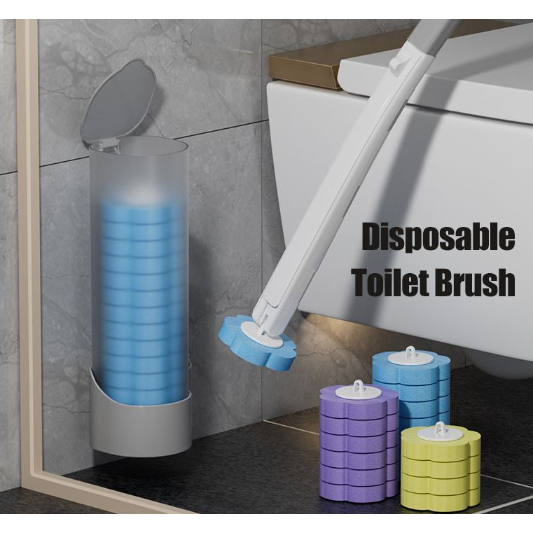 BS Disposable Toilet Cleaning System Set with 6 Pc Toilet Brush Heads ...