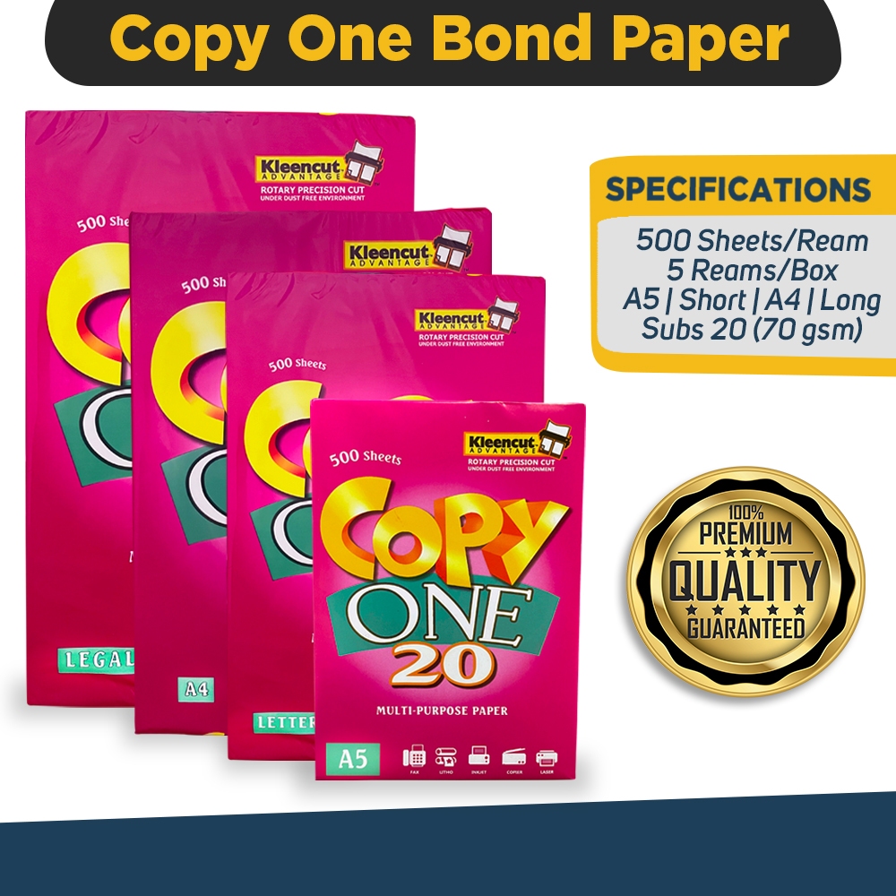 Copy One Bond Paper 70GSM (500 sheets per ream) Selling per Ream ...