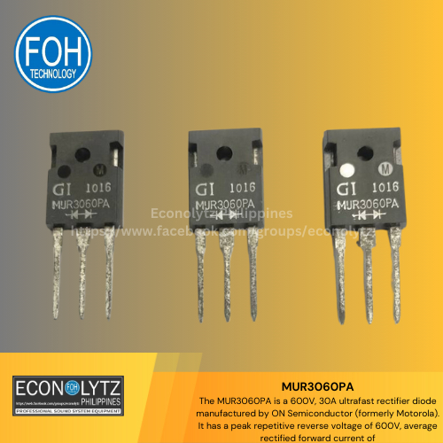 1 PC ORIGINAL MUR3060PT 600V 30A ULTRA FAST RECOVERY RECTIFIER TO-3P/TO-247AD | Shopee Philippines