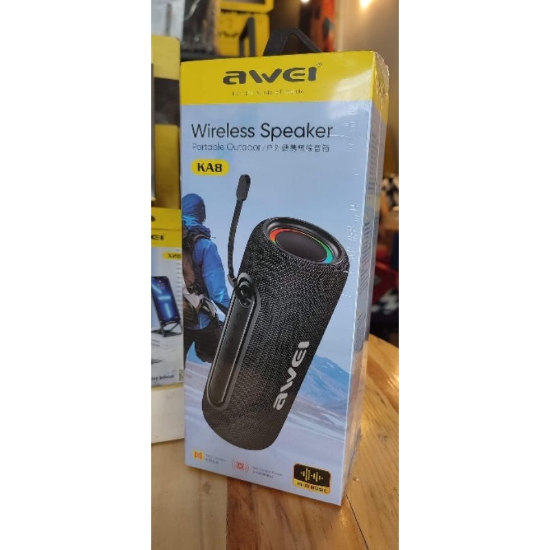 Awei KA8 portable TWS speaker dual pairing Bluetooth speaker waterproof RGB super bass | Shopee ...