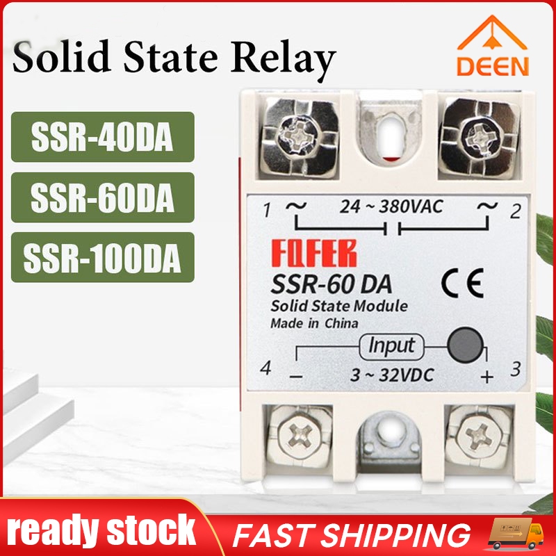 SSR-40DA SSR-60DA SSR-100DA SSR Solid State Relay Module DN | Shopee ...
