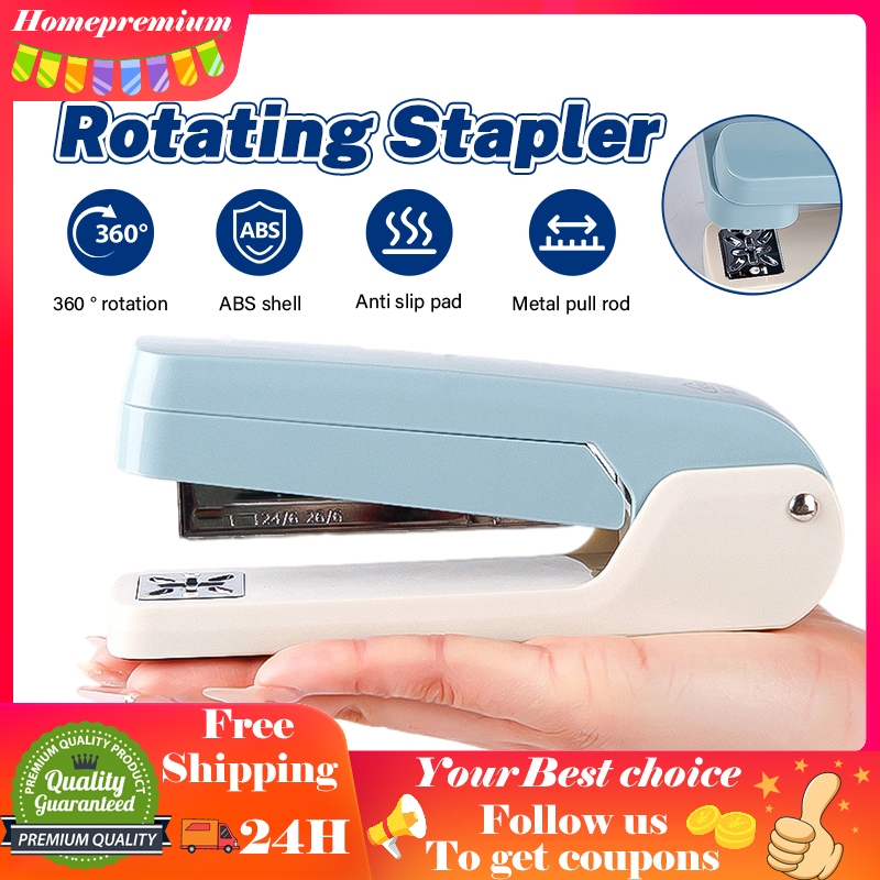 360 Stapler Rotation Heavy Duty Stapler 24/6 Staples Effortless Long ...