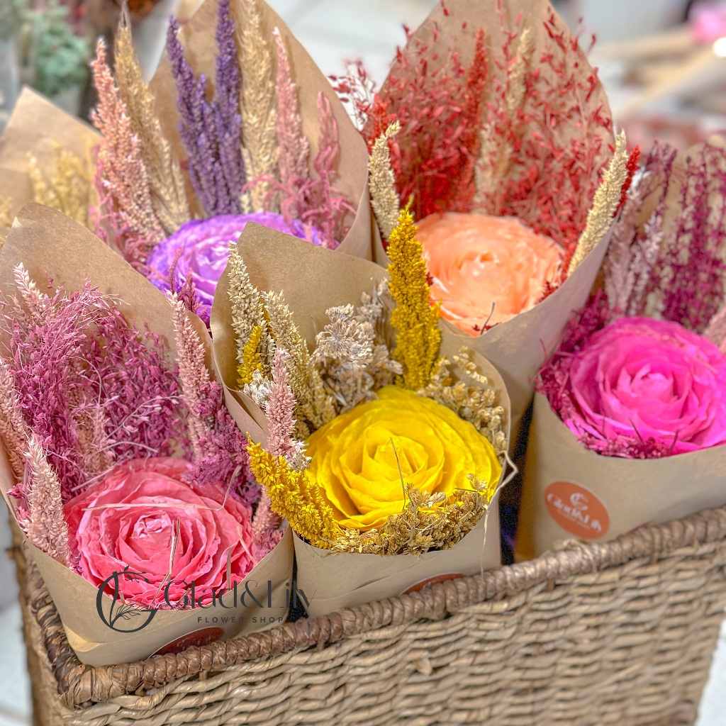 Wrapped Dried Flowers (Single Fossilized Rose) | Shopee Philippines