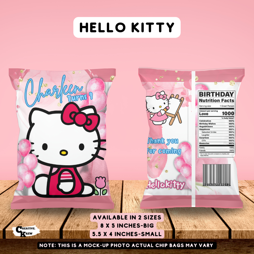 HELLO KITTY MY MELODY KUROMI CINNAMOROLL Chip Bags PartyLootBag ...