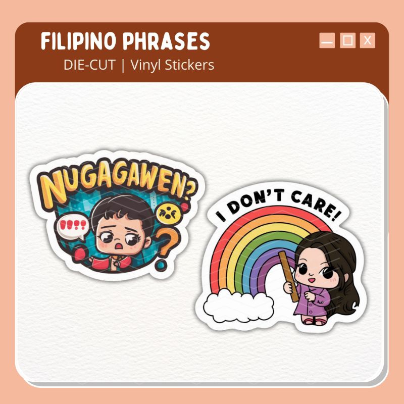 Filipino Famous Phrases Vinyl Stickers Waterproof and Die-Cut Stickers ...