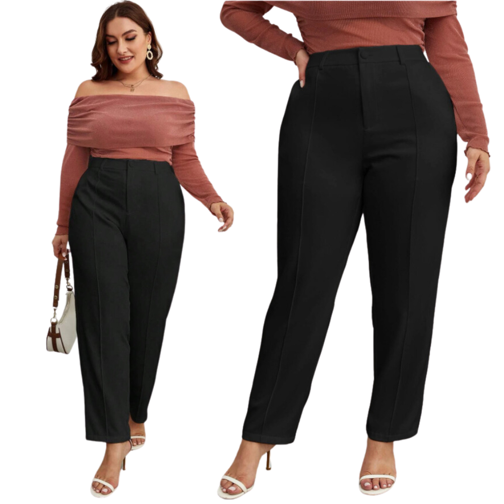 Plus Size Black Slacks Pants for Women Office Formal Pants 25 to 41 ...
