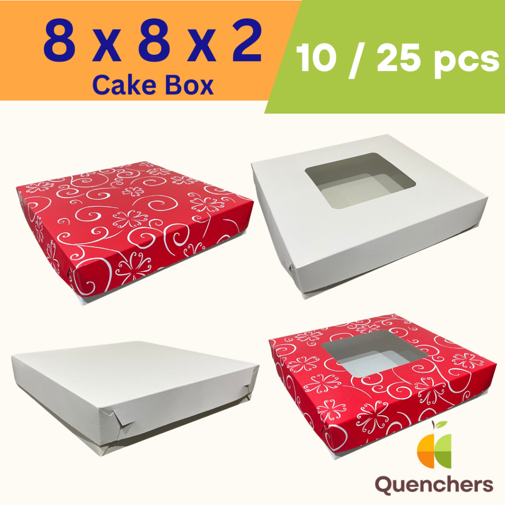 Quenchers 8x8x2 Cake Box (10pcs / 25pcs) | Shopee Philippines