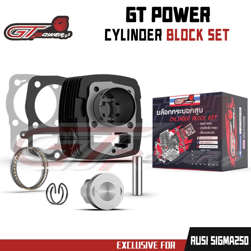 GT POWER Cylinder Block Set RUSI SIGMA 250 STD Φ65.5MM Made In Thailand ...