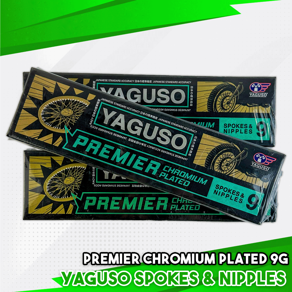 YAGUSO SPOKES & NIPPLES PREMIER CHROMIUM PLATED 9G | Shopee Philippines