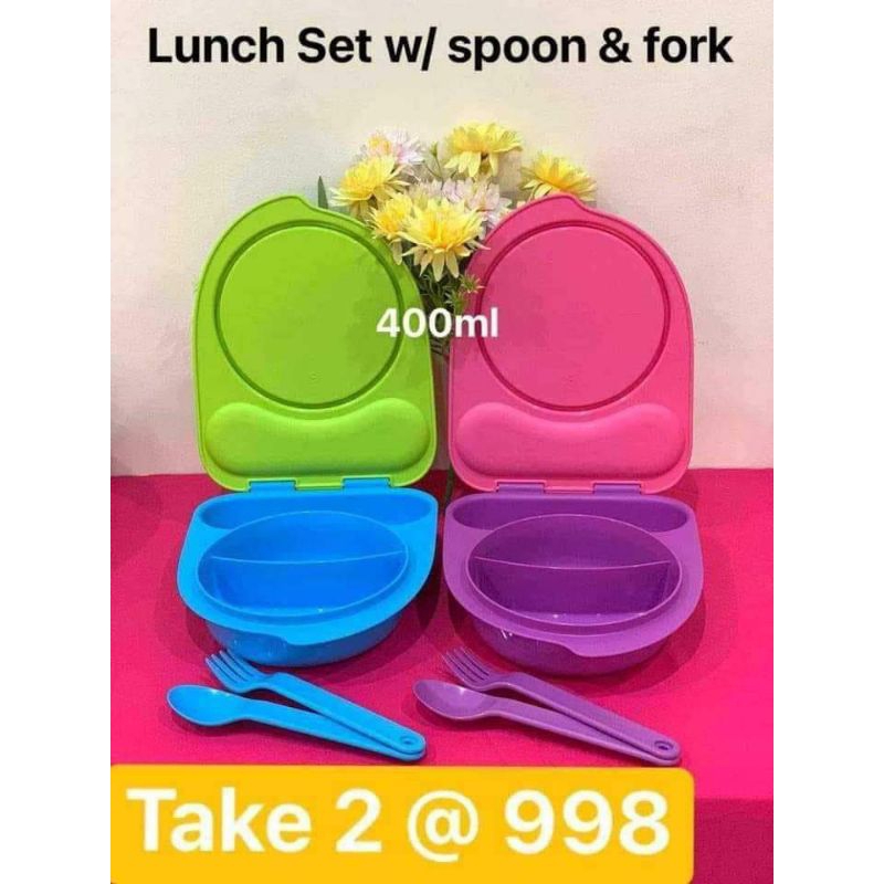 Tupperware Kids Lunch set with Cutlery Set | Shopee Philippines