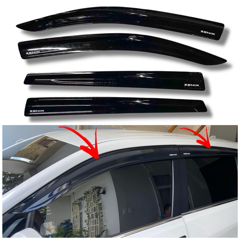 Toyota Innova ZENIX 2023 to 2024 Injection type Window Door Visor Black ...