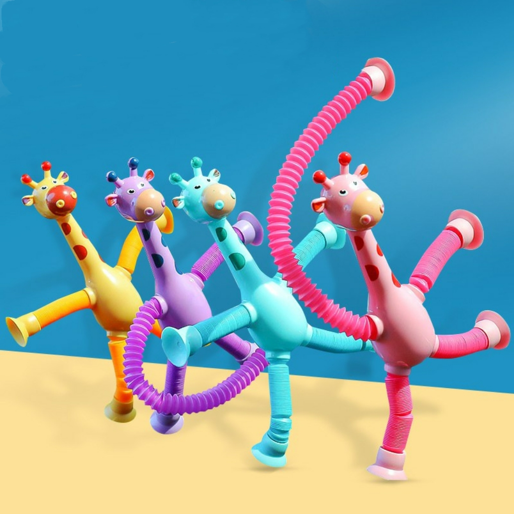 LED Deformation Telescopic Toy Giraffe Cartoon Suction Cup giraffe ...