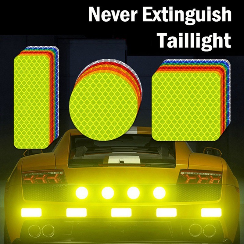 10 Pcs Car Reflective Tape Sticker Safety Mark Self Adhesive Warning ...