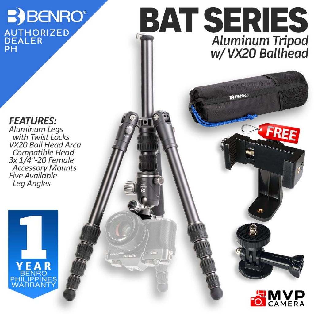 BENRO Bat Zero Series FBAT05AVX20 Aluminum Travel Tripod FBAT15AVX20 ...