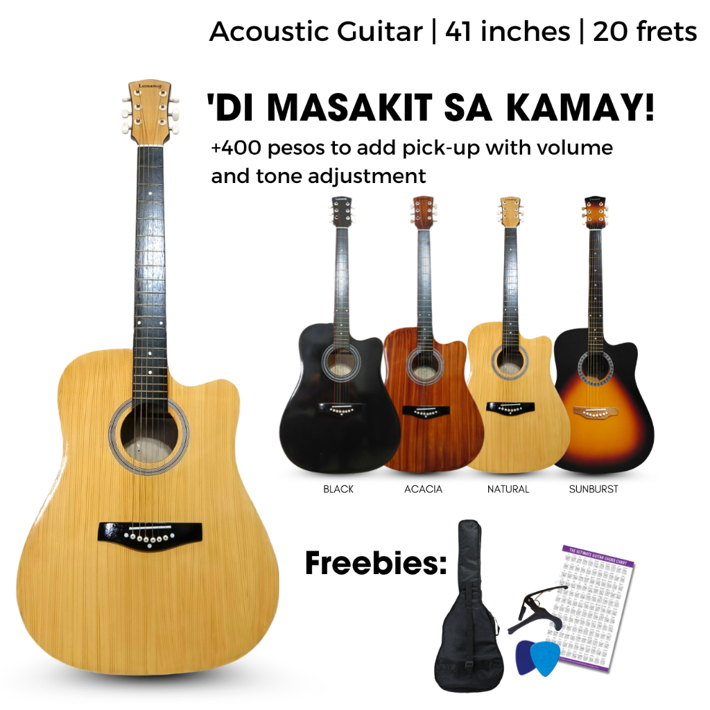 Lumanog Senior Acoustic Guitar for Beginners Full / Standard Size 41 ...