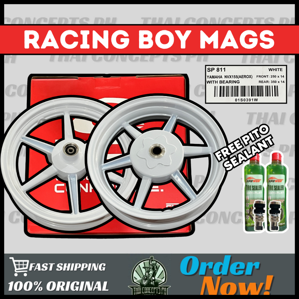 RACING BOY MAGS FOR AEROX V1 - WHITE - BY 13 ( FREE PITO AND SEALANT ...
