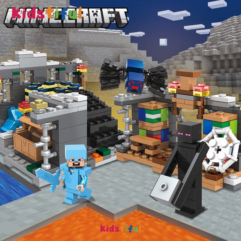 My World Set Building Blocks Set Underground Mines with Minifigures ...