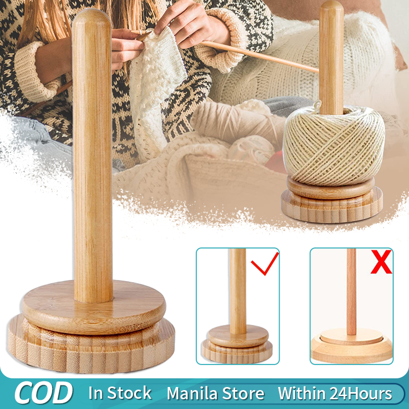 Wooden Yarn Holder,Yarn Spindle Dispenser Yarn Ball Holder for Knitting ...