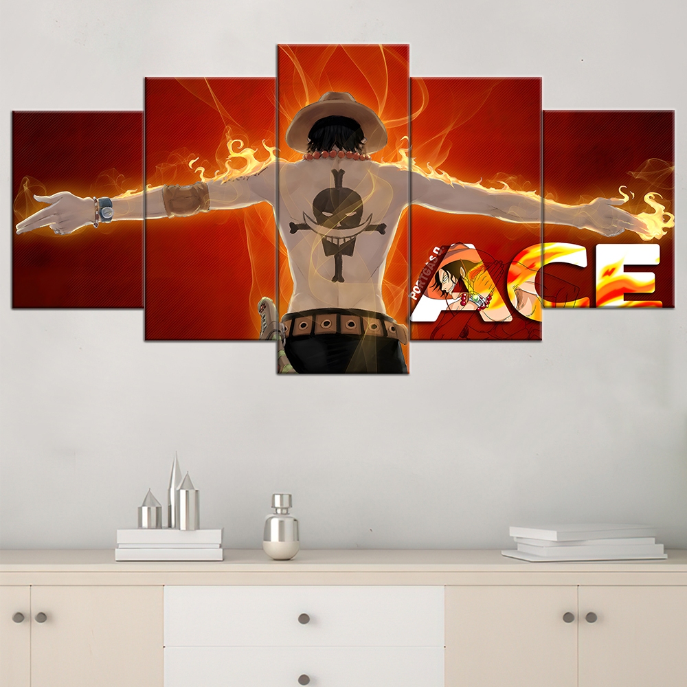 ONE PIECE Anime Wall Decor 5pcs HD Waterproof Poster Home Walls Sticker ...