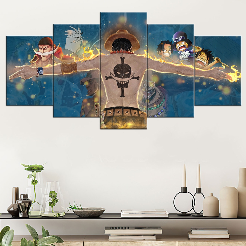 ONE PIECE Anime 5 Pieces Posters HD Waterproof Sticker Decoration Room ...
