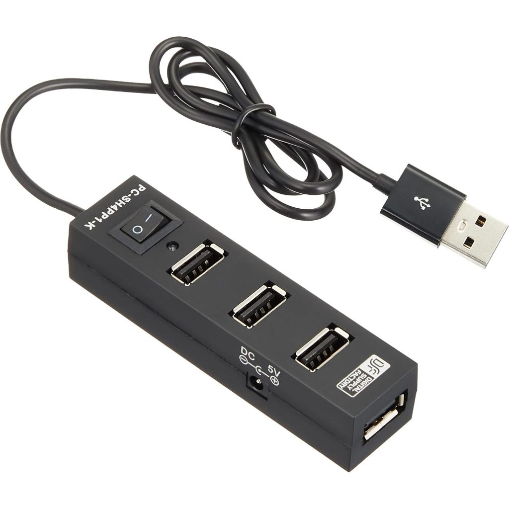 OHM 4-Port USB Hub with Switch, Black PC-SH4PP1-K【Direct from Japan ...