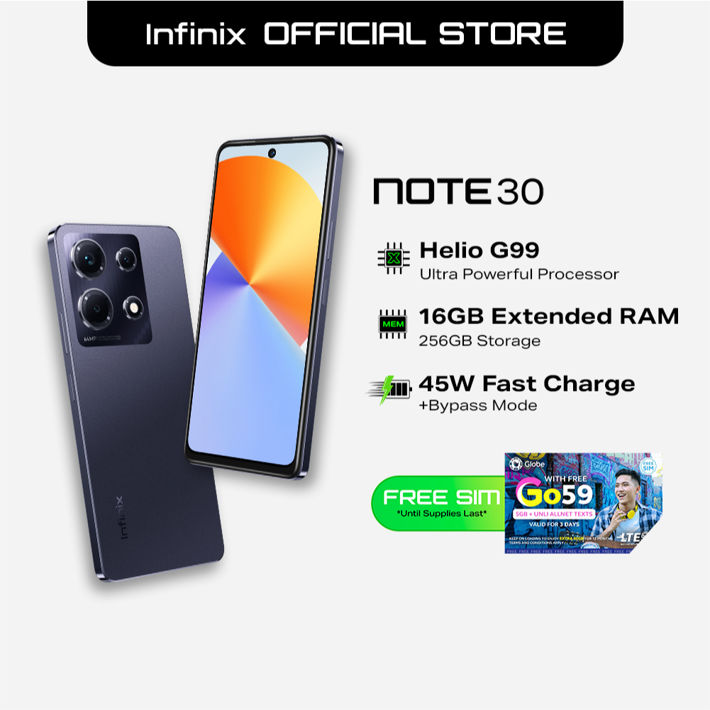 Infinix Note 30 Series 5G D6080 / 4G G99 Gaming Chipset | 45W+bypass mode I 120 Hz Display ...