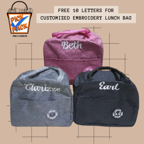 Pick&Pack | FREE 10 LETTER Customized Lunch Bag (Baunan) | Shopee ...