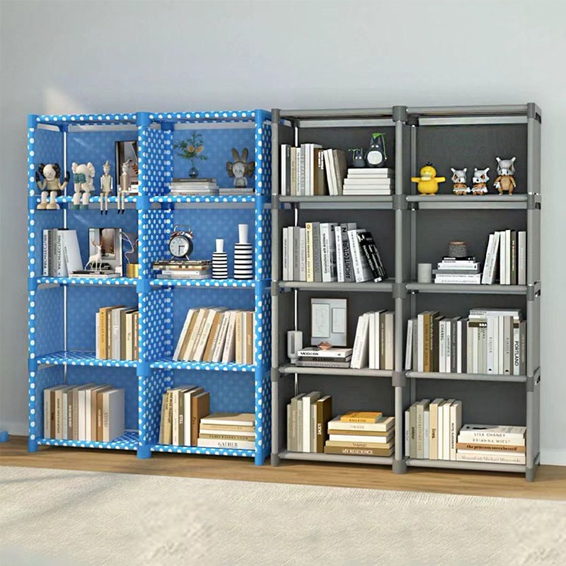 4 Tier 8 Cubes DIY BookShelf Double Storage Rack Multi-function Simple ...